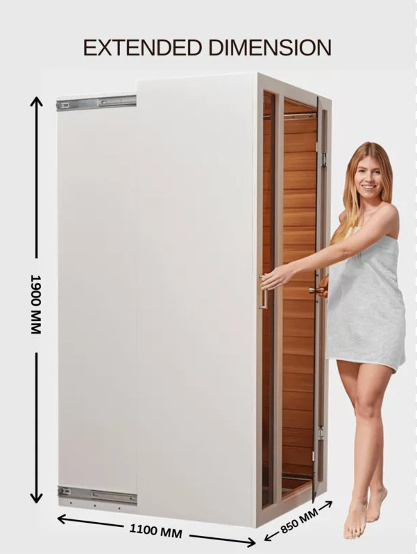 Vanity Art 1-Person Extendable Indoor FAR Infrared Sauna Bluetooth Compatible with 6 Carbon ...